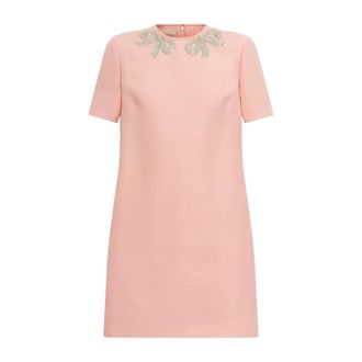 Valentino Garavani Kleid mit schimmernden Verzierungen am Ausschnitt - - Dresses - Damen - Rosa - XS