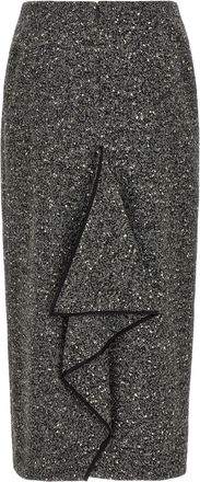 Valentino Garavani Womens Bicolor Virgin Wool Midi Skirt