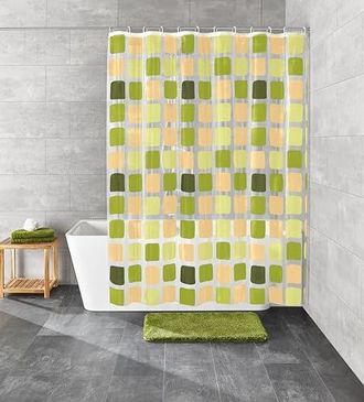 Kleine Wolke Duschvorhang Sonny ; Farbe Alge ;Gr&ouml;&szlig;e 180x200 cm