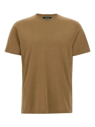 Zanone t-shirt à patch logo - Marron