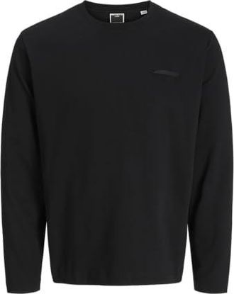 Jack & Jones Jcofusion Interlock Tee Ls Crew Neck, Noir, XL