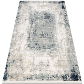 RugsX Distin 0845A wei&szlig; / marineblau / blau moderner Teppich - Abstraktion, Rahmen, Vintage, Fransen blue 160x230 cm
