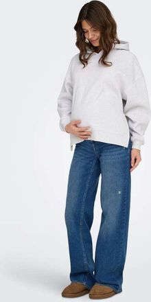 Only ONLY Maternity - Wide-Fit-Umstandsjeans in Mittelblau