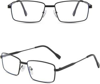 Generic Lunettes de soleil pour homme et femme - Forme rectangulaire - Monture en métal - Protection UV400 - Noir Tr 2026