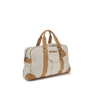 Brunello Cucinelli Mens Beige Calf Leather Bos Taurus Luggage And Travel Bag