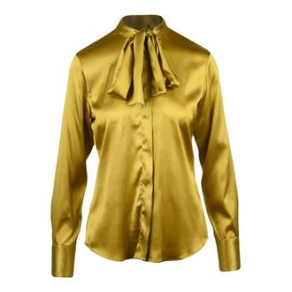 Xacus Femme, Blouses et Chemises, Jaune, Taille: 36 FR Chemisier en satin