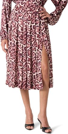 The Drop Pleated Skirt with Slit Rock, Leopardenmuster, XS