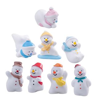 BESPORTBLE 8 St&uuml;ck Kleiner Schneemannfiguren aus Harz Weihnachtsdekoration f&uuml;r Innen Au&szlig;en Festliche Winter Deko f&uuml;r Zuhause und Party