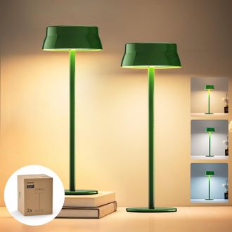 Philips Tischlampe Kabellose 2 Stück, Portable LED Akku Tischleuchte mit 2 stufig höhenverstellbar, Touch Stufenlos Dimmbar Nachtlicht, Wasserdicht für Schlaf