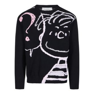 Iceberg Homme, Pulls, Noir, Taille: S Pull ras du cou avec motif Peanuts incrust&eacute;