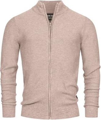 Indicode Hommes INWestmoon Cardigan | Gilet à col Montant Cornstalk XXL