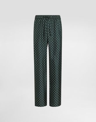 Dolce & Gabbana Hose Vanity Aus Seidentwill Mit Pois-print - Mann Hosen Und Shorts 46