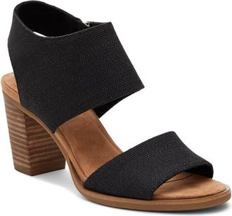 Toms Femme Découpe Majorque Sandale à Talon, Black Melange Woven, 43.5 EU