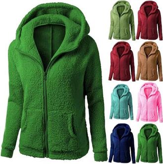 Generic HUIFUAO Sweat à capuche en polaire pour femme avec fermeture éclair grande taille - Veste thermique à manches longues pour lautomne et lhiver - Mantea