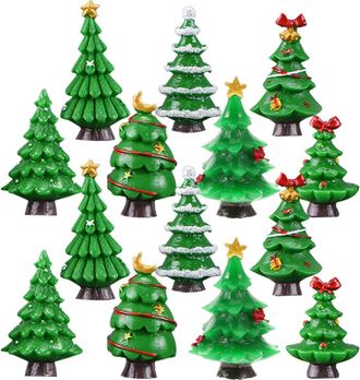 BESPORTBLE 30 St&uuml;ck Miniatur Weihnachtsb&auml;ume aus Harz - Einheitlicher Design-Set f&uuml;r Weihnachtsd&ouml;rfer, Modelllandschaften & Tischdekoration (6-8 cm, Zuf&auml;llige St