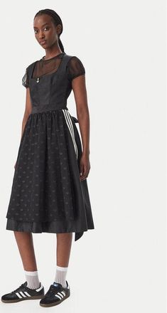adidas Kleid f&uuml;r den Alltag Dirndl Dress LG2246 Schwarz Regular Fit