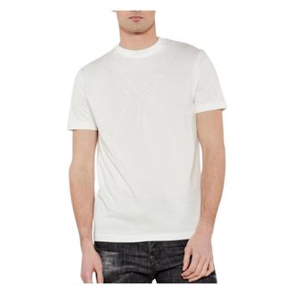 John Richmond Homme, Tops, Blanc, Taille: 2XL T-shirt Blanc en Coton avec Logo