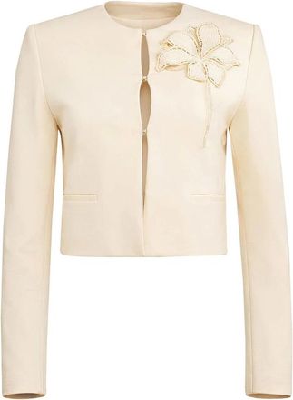Twinset Femme, Vestes, Beige, Taille: 42 FR Giacca ricamo