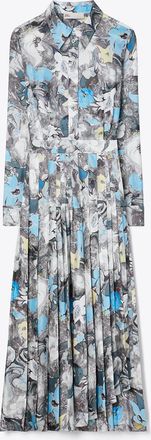 Tory Burch Damen Plisseekleid aus bedrucktem Seidentwill