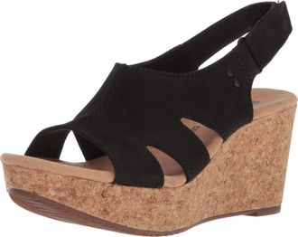 Clarks Annadel Bari Damen Plateau, (schwarzes Nubukleder), 36.5 EU