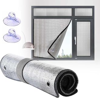 Generic Abnehmbar Sonnenschutz Aluminium Folie 8mm Wärmereflektierende Folie Schutz der Privatsphäre Fenster Folie Vollständig Verdunkelung Fensteraufkleber(8