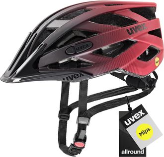 Uvex i-vo cc MIPS - Leichter Allround-Helm f&uuml;r Damen und Herren - MIPS-Sysytem - erweiterbar mit LED-Licht - Black-red - 52-57 cm