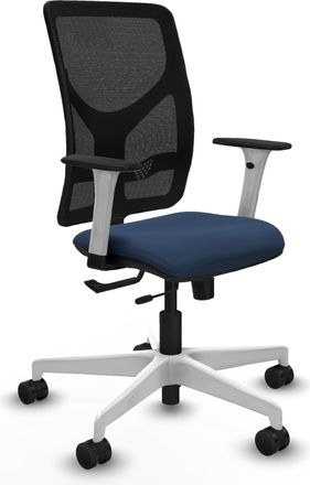 Piqueras y Crespo Atmungsaktiver Stuhl, mit wei&szlig;en und schwarzen Armlehnen, h&ouml;henverstellbare Lendenwirbelst&uuml;tze, ausgestattet mit Syncro/Traslack und Schneideschaum, S