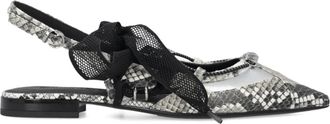 Pinko escarpins plats effet peau de serpent - Gris
