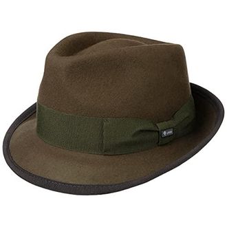 LIPODO Chapeau de Feutre The Classic Femme/Homme - Made in Italy en Laine Fedora avec Ruban Gros Grain Hiver Automne Ete Printemps Printemps-ete - M (56-57 c