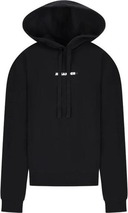Jil Sander Homme, Sweatshirts et sweats &agrave; capuche, Noir, Taille: M Felpa logo
