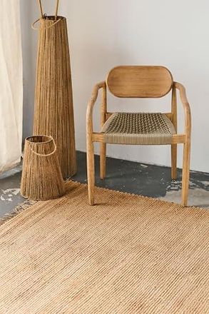 Tapiso Tapis en Jute rectangulaire - Tapis Salon Naturel, 100% Fibre de Jute, tiss&eacute; &agrave; la Main, Style boh&egrave;me scandinave, Beige, id&eacute;al pour Cuisine, Couloir, C