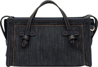 Gianni Chiarini Femme, Sacs, Bleu, Taille: ONE Size Sac Compact en Denim Bleu avec Détails en Daim