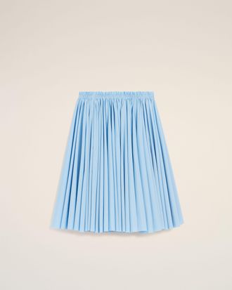 Ami Jupe Corolle Midi Bleu en Coton Gris - 34 - Femme