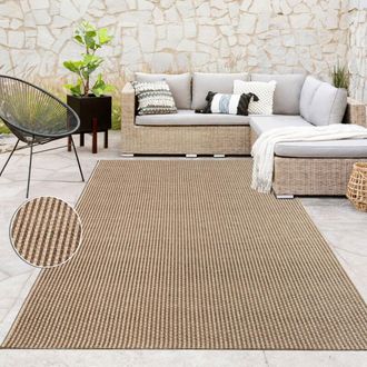 Paco Home Paco Home Tapis Int&eacute;rieur & Ext&eacute;rieur Terrasse Et Balcon Monochrome Structur&eacute; 200x290 cm, Beige 4