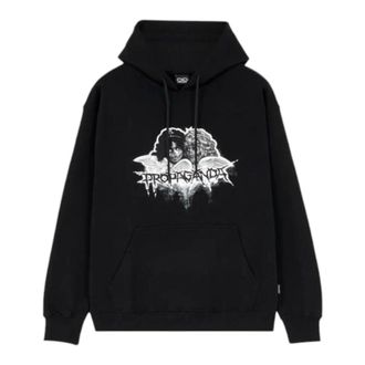 PROPAGANDA Unschuldiger Hoodie mit Siebdruck - - Sweatshirts & Hoodies - Herren - Schwarzk - M