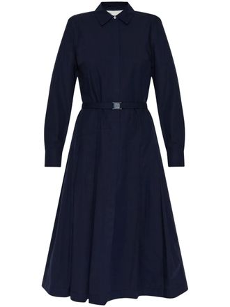 Tory Burch robe mi-longue à taille ceinturée - Bleu