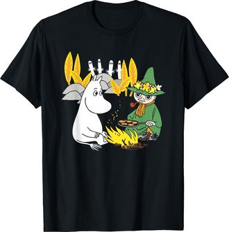 Moomin Mumin Moomintroll & Snuffkin Lagerfeuer Gruselige Hattifatteners T-Shirt