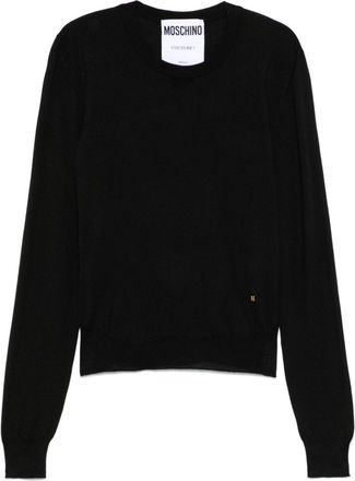 Moschino pull en maille fine - Noir