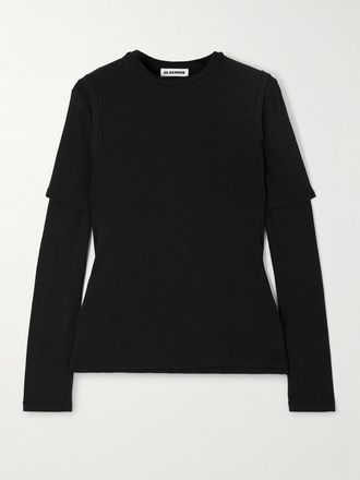 Jil Sander Lot De Trois Hauts En Jersey De Coton - Noir