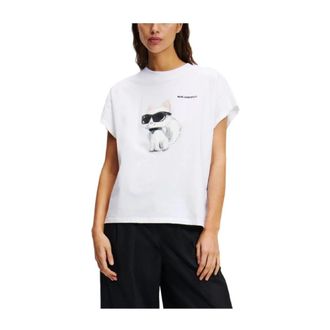 Karl Lagerfeld T-Shirt Ikon Aquarelle - - Tops - Damen - Wei&szlig; - XS