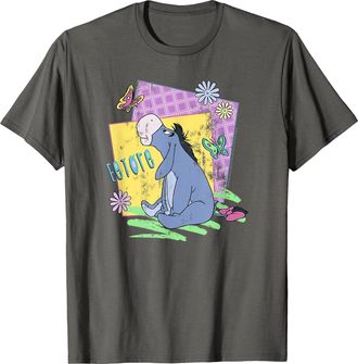 Disney Winnie The Pooh Eeyore Retro Butterflies Poster T-Shirt