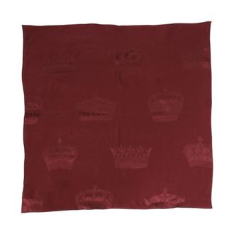 Dolce & Gabbana Luxuri&ouml;ser Maroon Silk Crown Foulard Schal - - Accessories - Herren - Braun - ONE SIZE