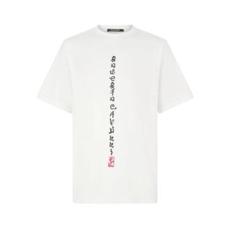 Roberto Cavalli T-Shirt mit Drachenprint aus Baumwolle - - Tops - Herren - Wei&szlig; - L
