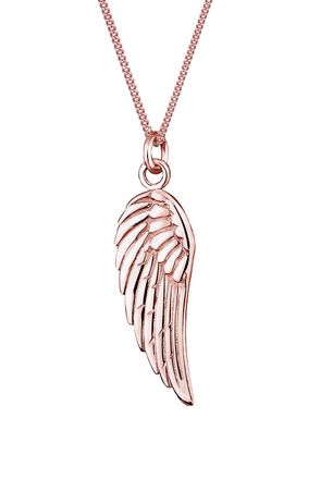 Elli Halskette Damen Engel Fl&uuml;gel Anh&auml;nger Symbol Boho Trend in 925 Sterling Silber Ros&eacute;vergoldet