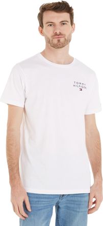 Tommy Hilfiger Herren T-Shirt Kurzarm Rundhalsausschnitt, Weiß (White), XL