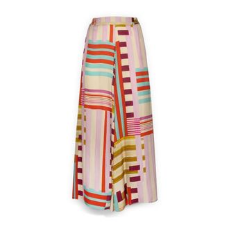 Elena Miro Bedruckte Satin-Palazzohose - - Trousers - Damen - Rosa - XS