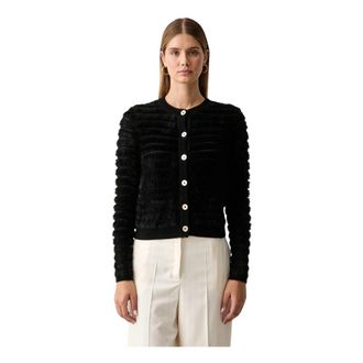 Twinset Cardigan mit Kn&ouml;pfen - - Knitwear - Damen - Schwarzk - L