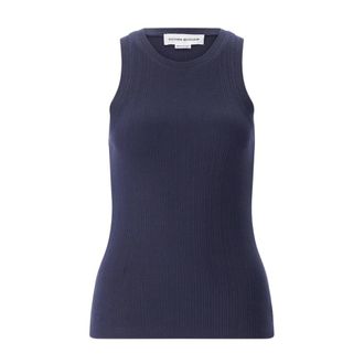 Victoria Beckham Geripptes- &auml;rmelloses Top - - Tops - Damen - Blau - S