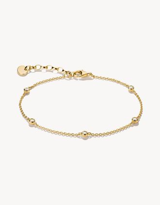 Thomas Sabo bracelet avec zirconias blanches en or jaune, blanc-Dor&eacute;