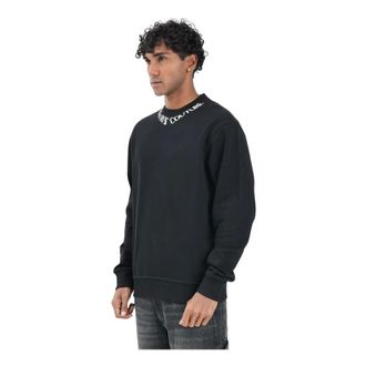 Versace Jeans Couture Homme, Sweatshirts et sweats &agrave; capuche, Noir, Taille: S Liquify Institutional Logo SweaT-shirt